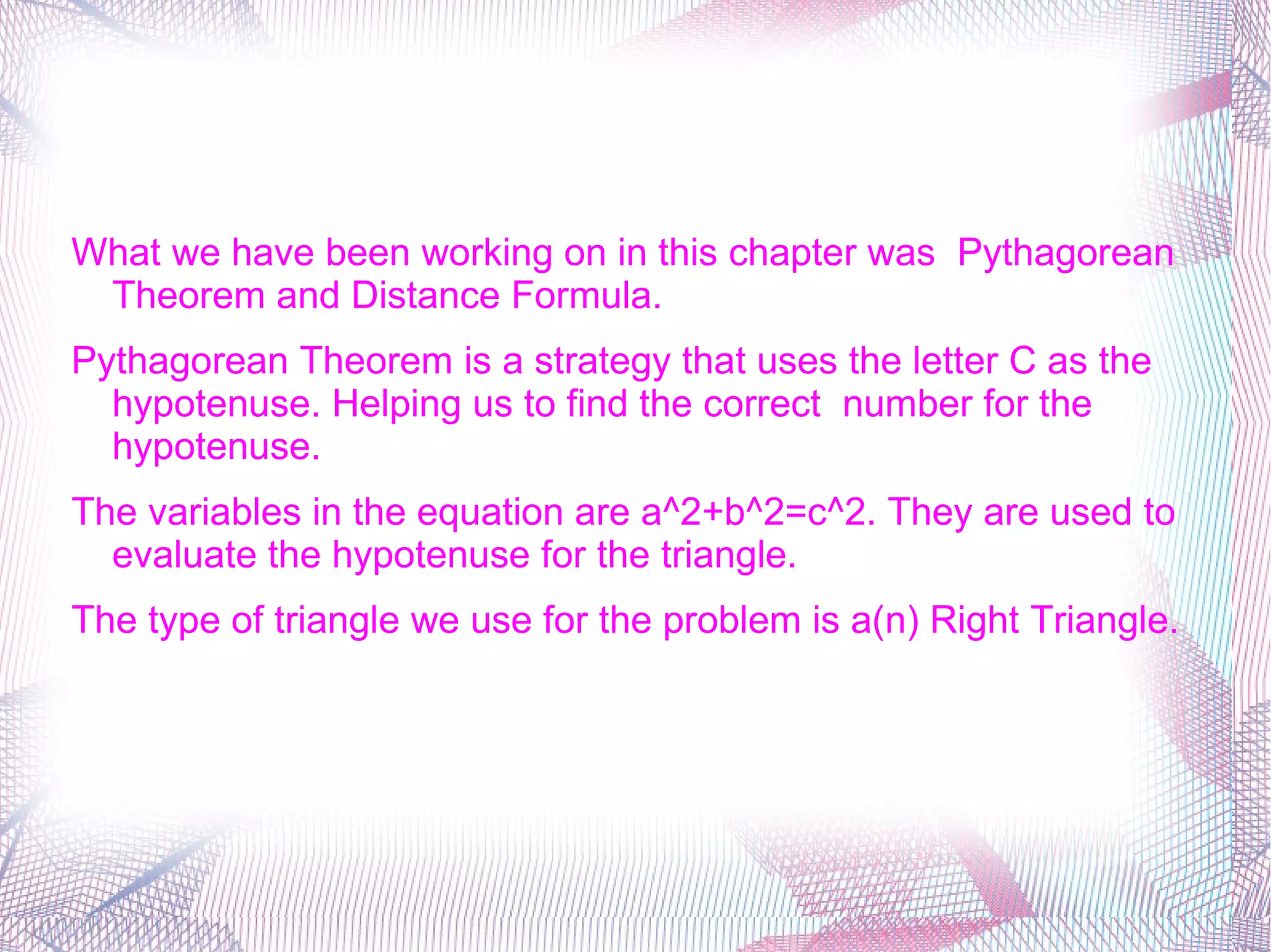 Pythagorean theorem power point ! | ODP | Physics | Science