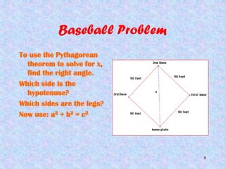 Pythagorean Theorem In Baseball