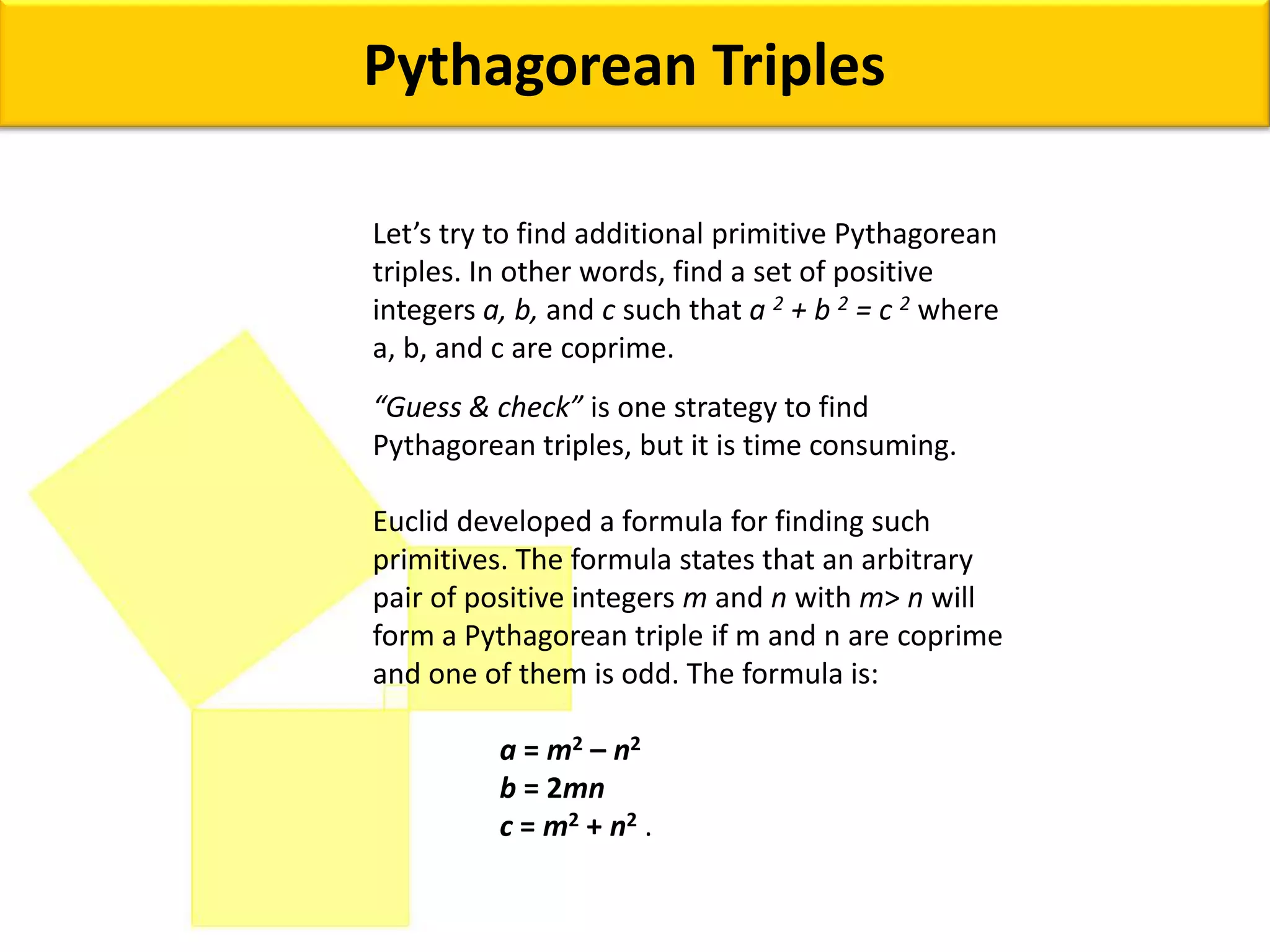 Pythagorean triples | PPTX