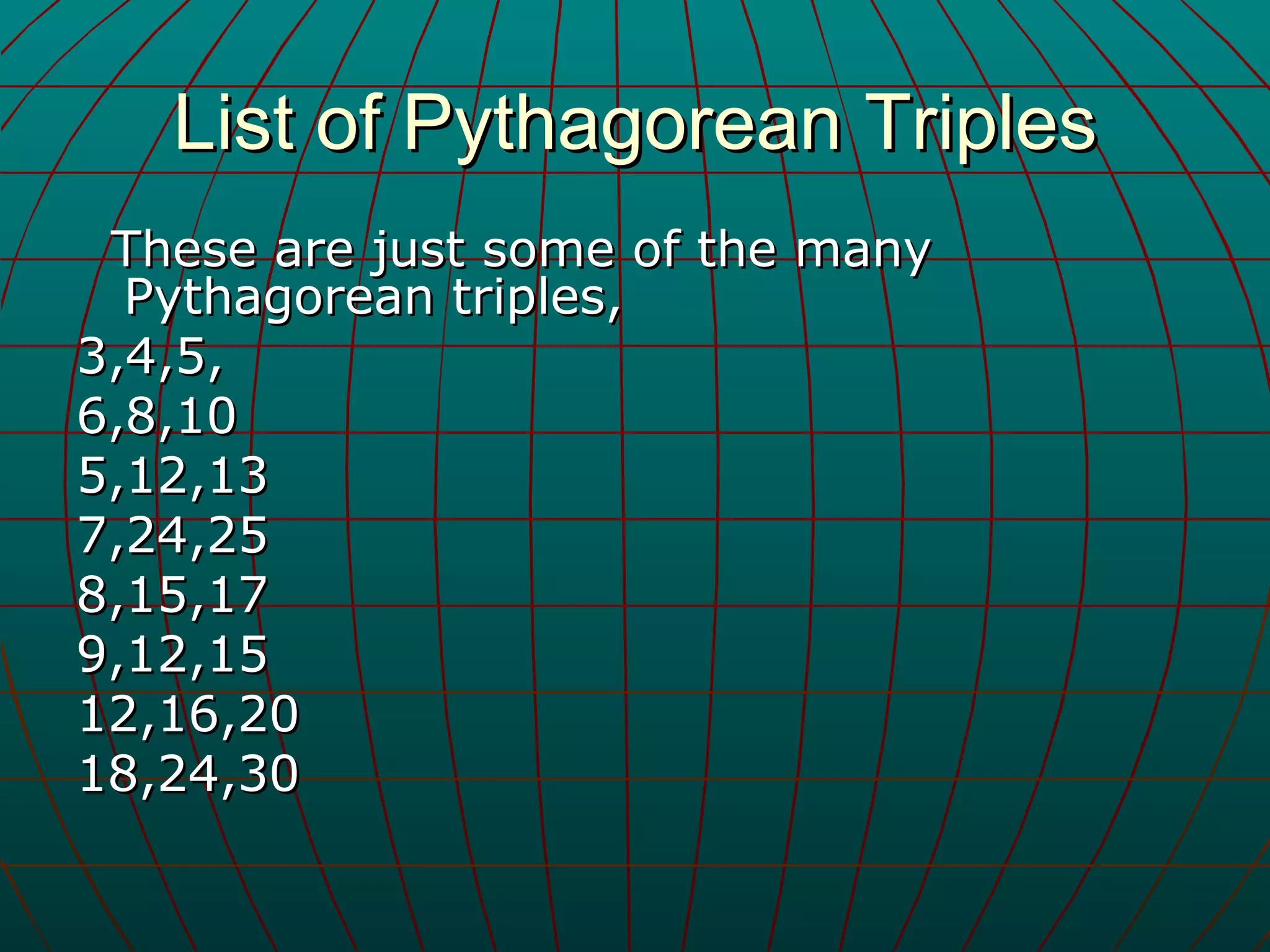 Pythagorean triples | PPT