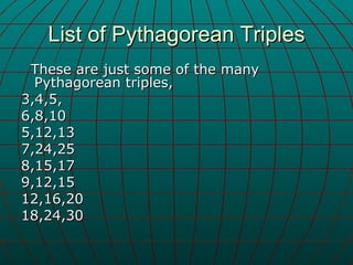 Pythagorean triples | PPT