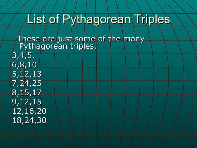 Pythagorean triples | PPT