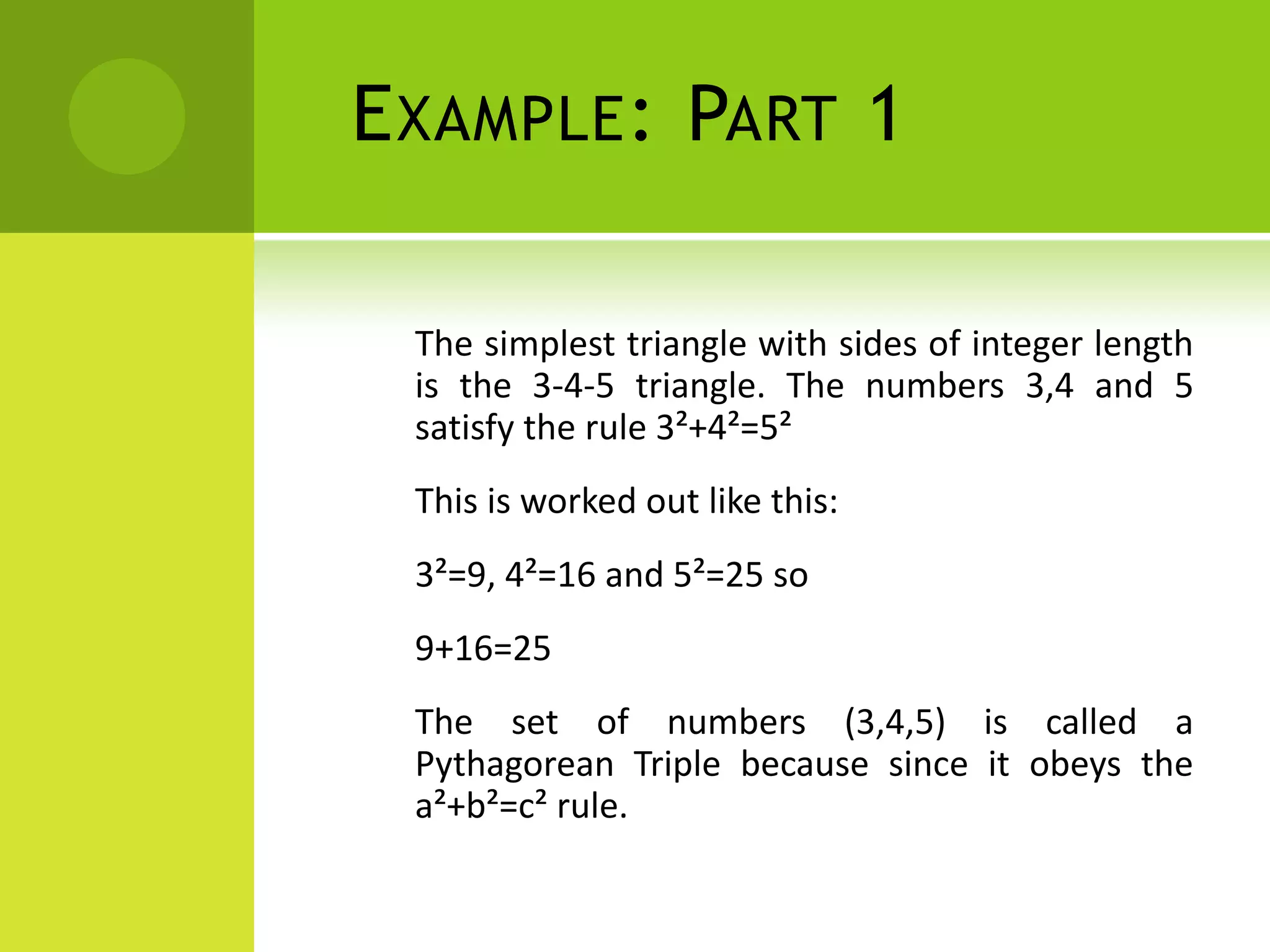 Pythagorean triples | PPTX