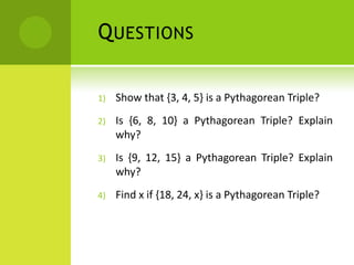 Pythagorean triples | PPTX