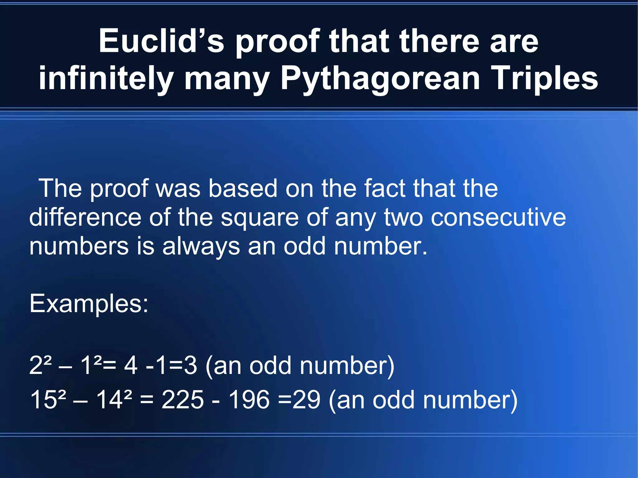 Pythagorean triples presentation | ODP