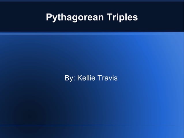 Pythagorean triples presentation | ODP