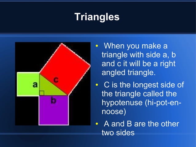 Pythagorean triples presentation | ODP