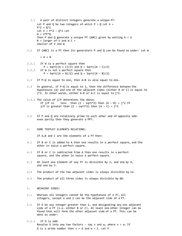 Pythagorean Triplets | PDF