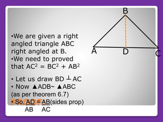Pythagorous Theorem Class X CBSE | PPT