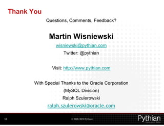 Pythian MySQL - database for the web based economy | PPT