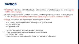 Pytho dictionaries | PPT