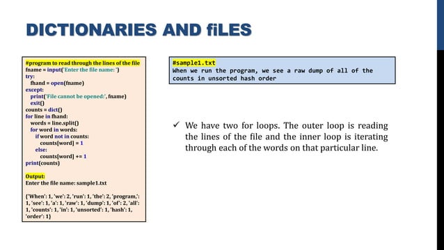 Pytho dictionaries | PPT
