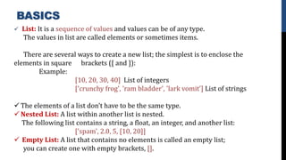 Pytho lists | PPT