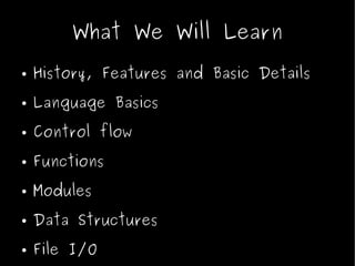 Python Workshop. LUG Maniapl | PPT