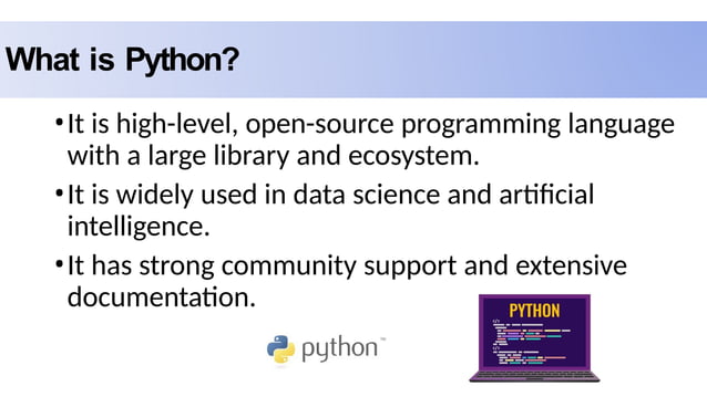 python programming for basic level students | PPT