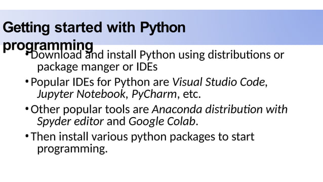 python programming for basic level students | PPT