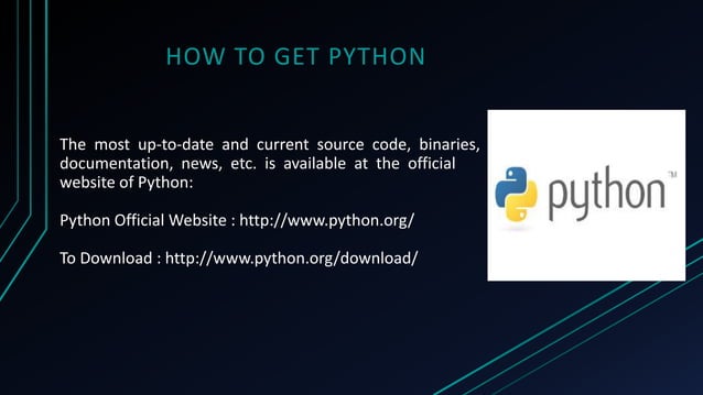 Python | PPTX | Programming Languages | Computing