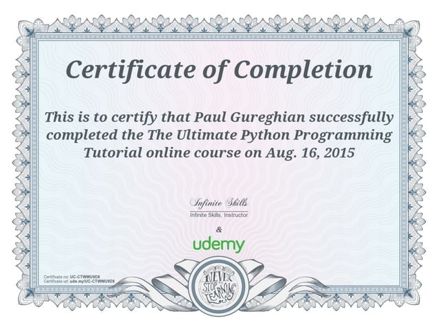 Certification of Completion | PDF