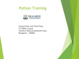 Python Training Tutorial for Frreshers | PPT