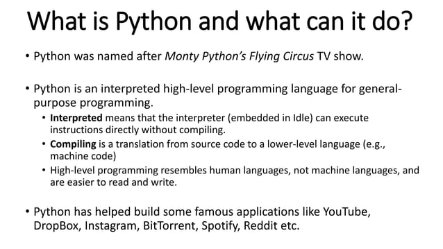 Beginning Python Programming | PPTX | Programming Languages | Computing
