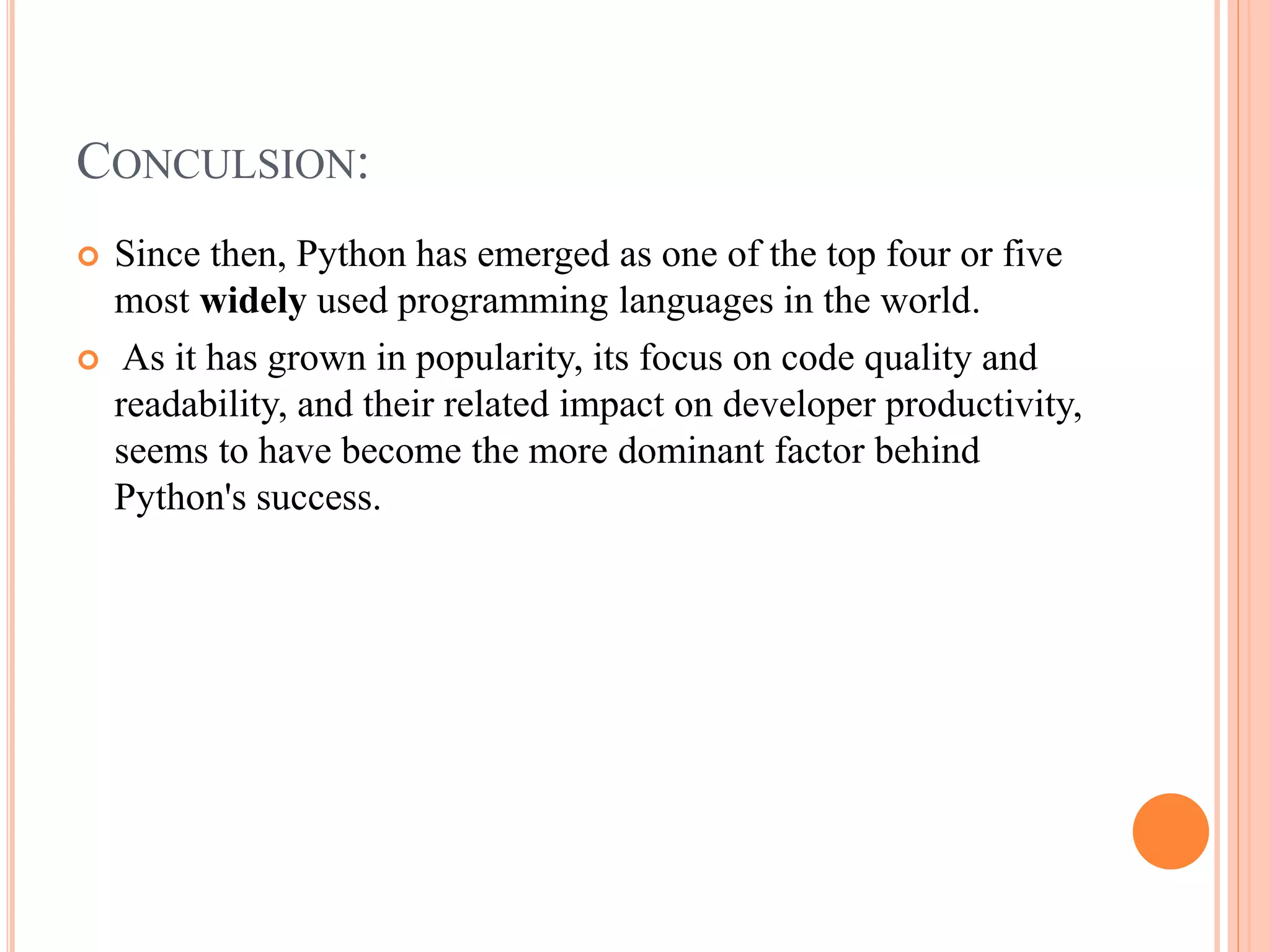 Python Concepts Pptx Programming Languages Computing