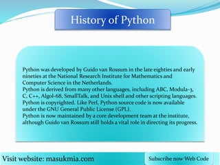 Python slide basic to advanced english tutorial | PPT