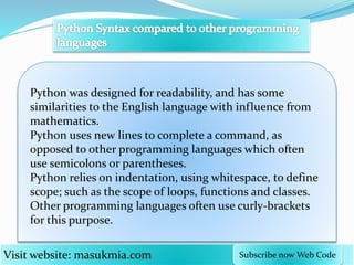 Python slide basic to advanced english tutorial | PPT
