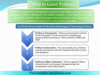 Python slide basic to advanced english tutorial | PPT