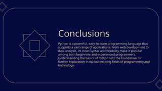 Python Basics and other uses of programming | PPTX