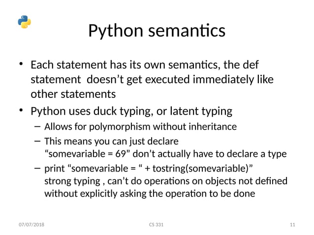 Python programming language presentation | PPT