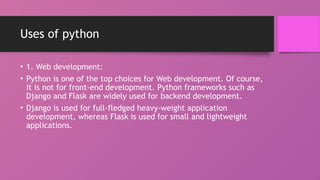 Introduction to python.pptx ............ | PPTX