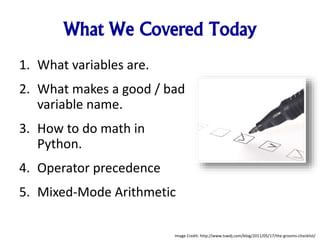 An Introduction To Python - Variables, Math | PPTX