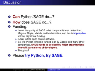 Python and Sage | PPT