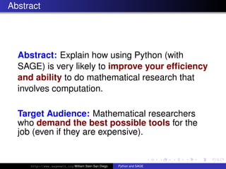 Python and Sage | PPT