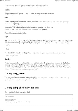 Python arch wiki | PDF