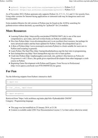 Python arch wiki | PDF
