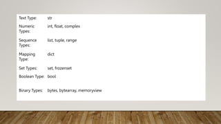 Python- Basic.pptx with data types, lists, and tuples with dictionary | PPTX