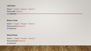 Python- Basic. pptx with lists, tuples dictionaries and data types | PPTX