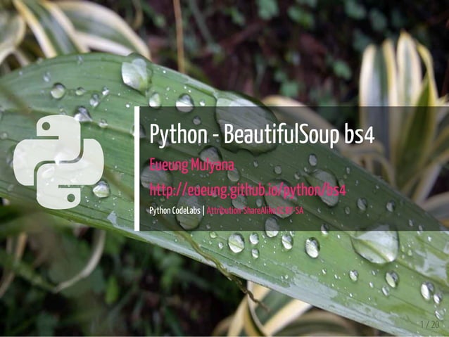 Python beautiful soup - bs4 | PPT