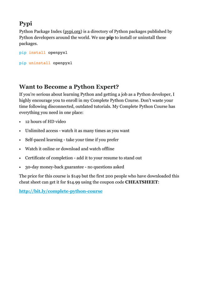 Python Cheat Sheetpdf Programming Languages Computing
