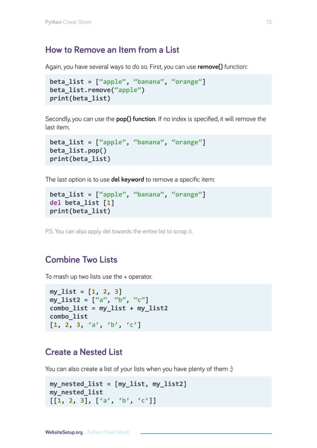 Python cheat-sheet | PDF