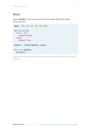 Python cheat-sheet | PDF