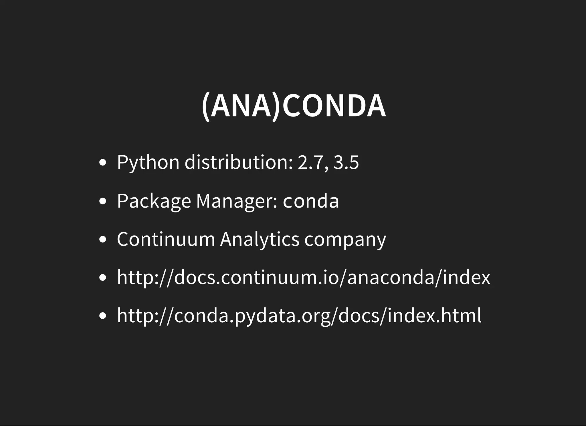 Introduction to the Python conda package manager | PPT