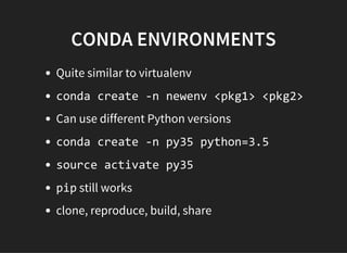 Introduction to the Python conda package manager | PPT
