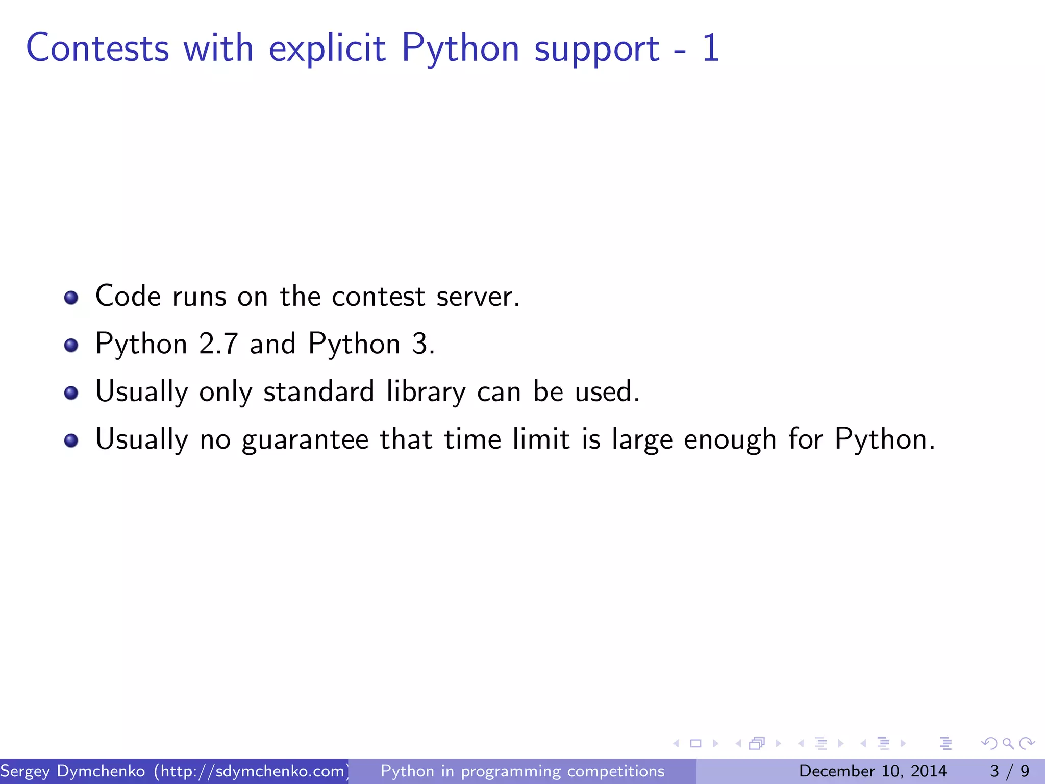 Python in programming competitions | PDF