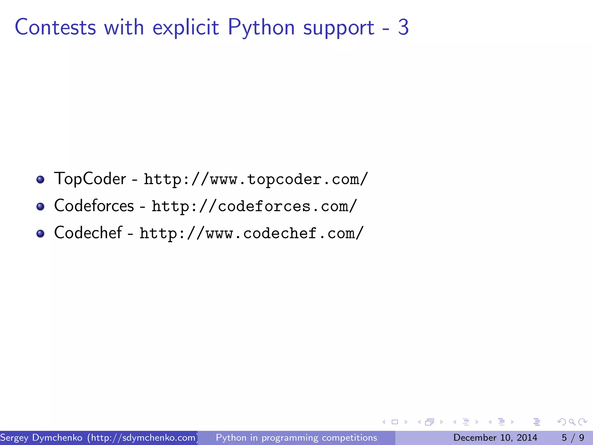 Python in programming competitions | PDF