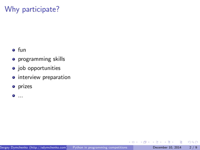 Python in programming competitions | PDF | Programming Languages ...