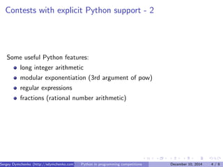 Python in programming competitions | PDF