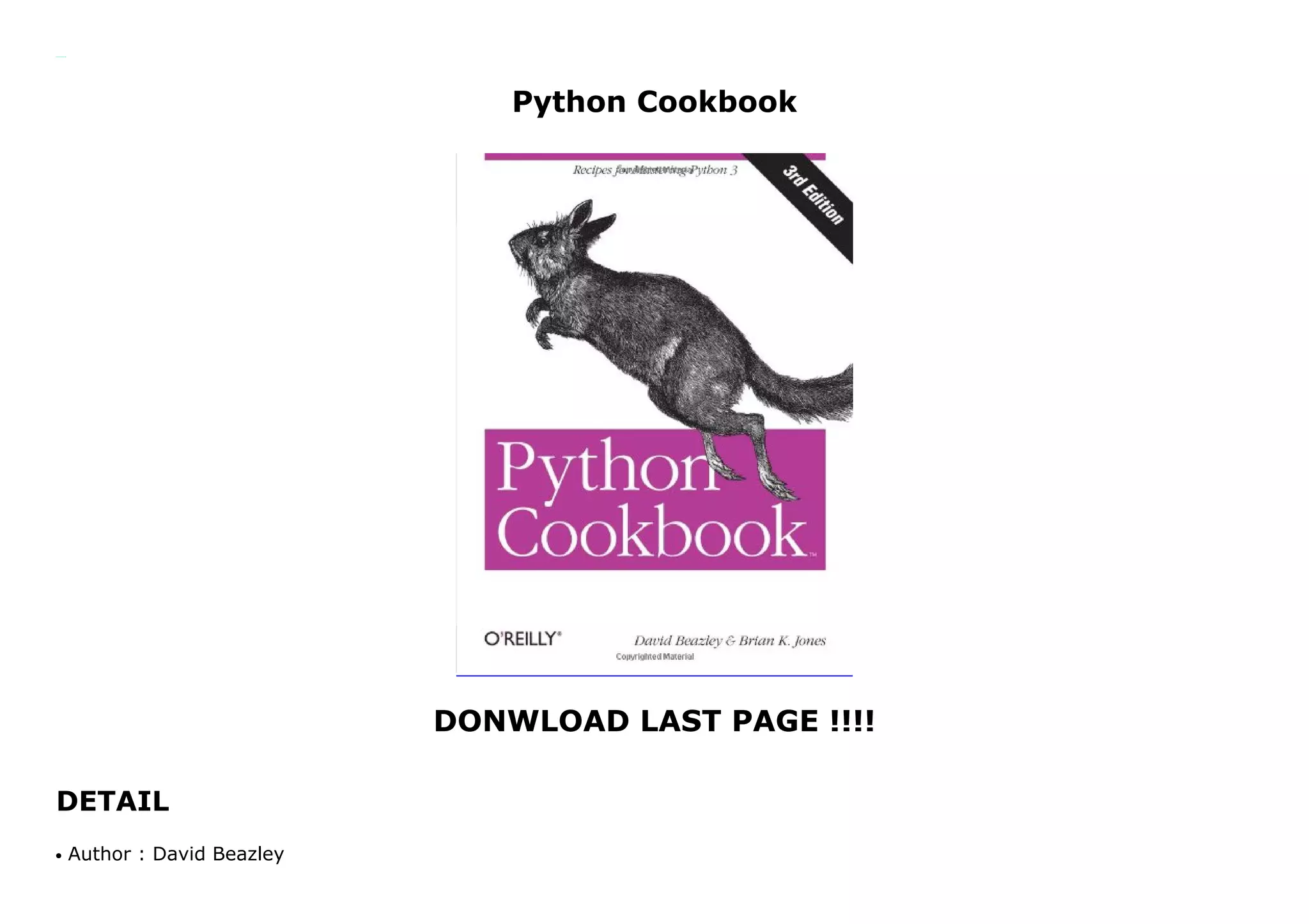 Python Cookbook | PPT