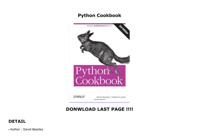 Python Cookbook Ppt 